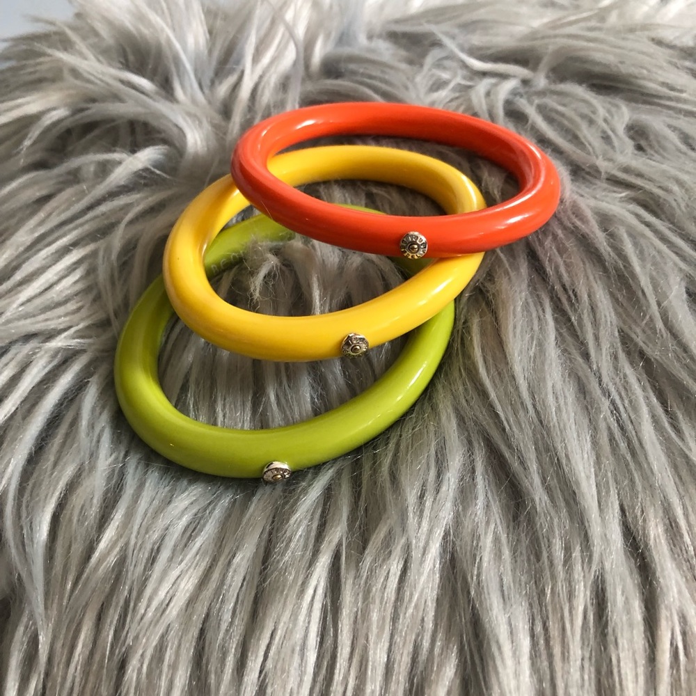 Henri Bendel Color Bangles Logo On Each Bracelet - Gem